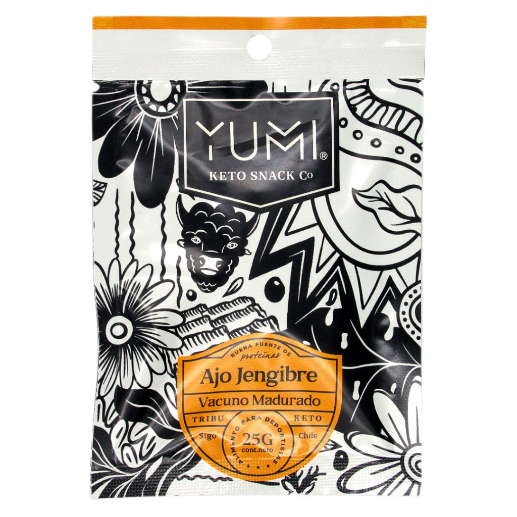Snack Keto de Carne de Vacuno Sabor Ajo Jengibre y Pimienta 25 grs ...
