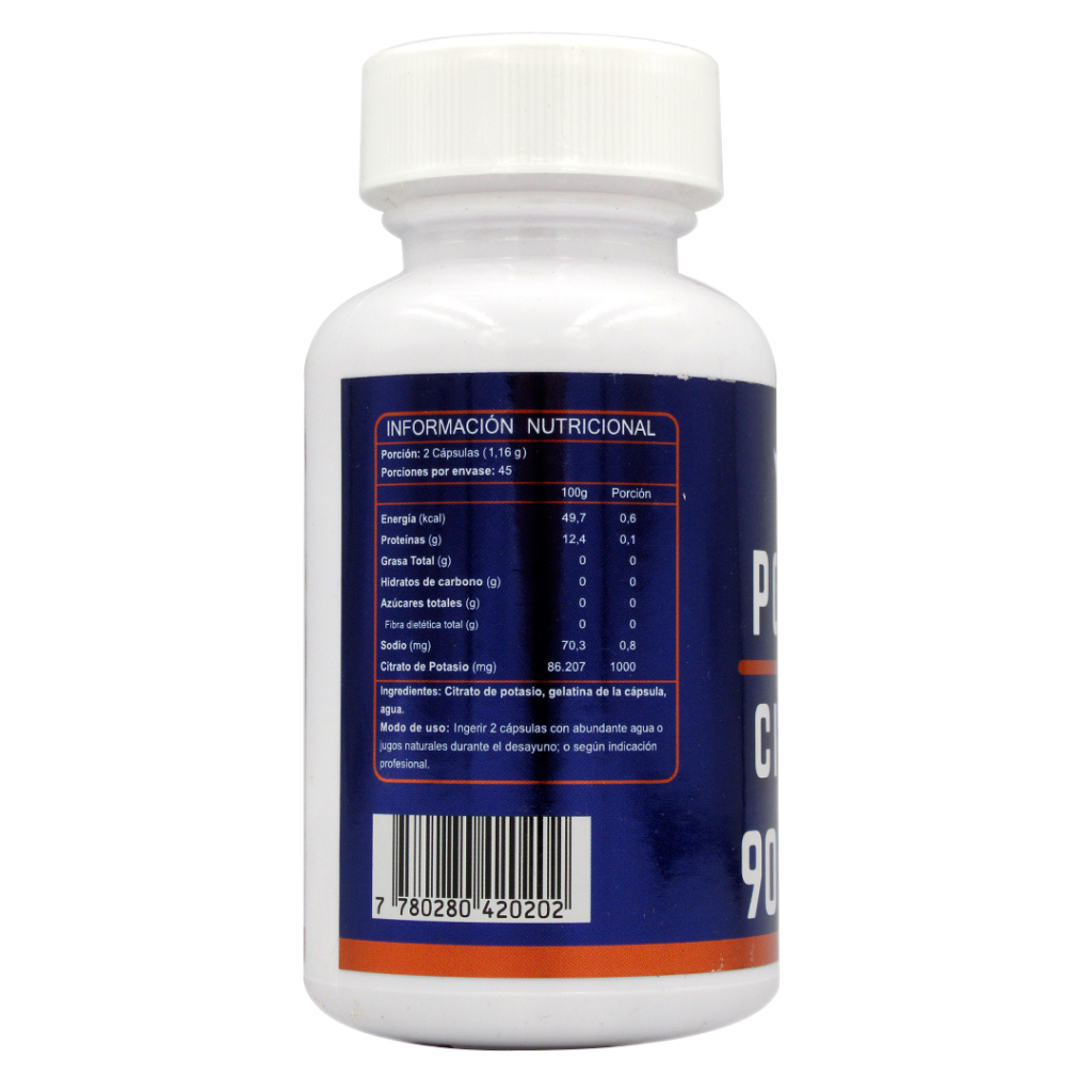 Potasio Citrato 1000 mg 90 cápsulas marca FNL - Tremus
