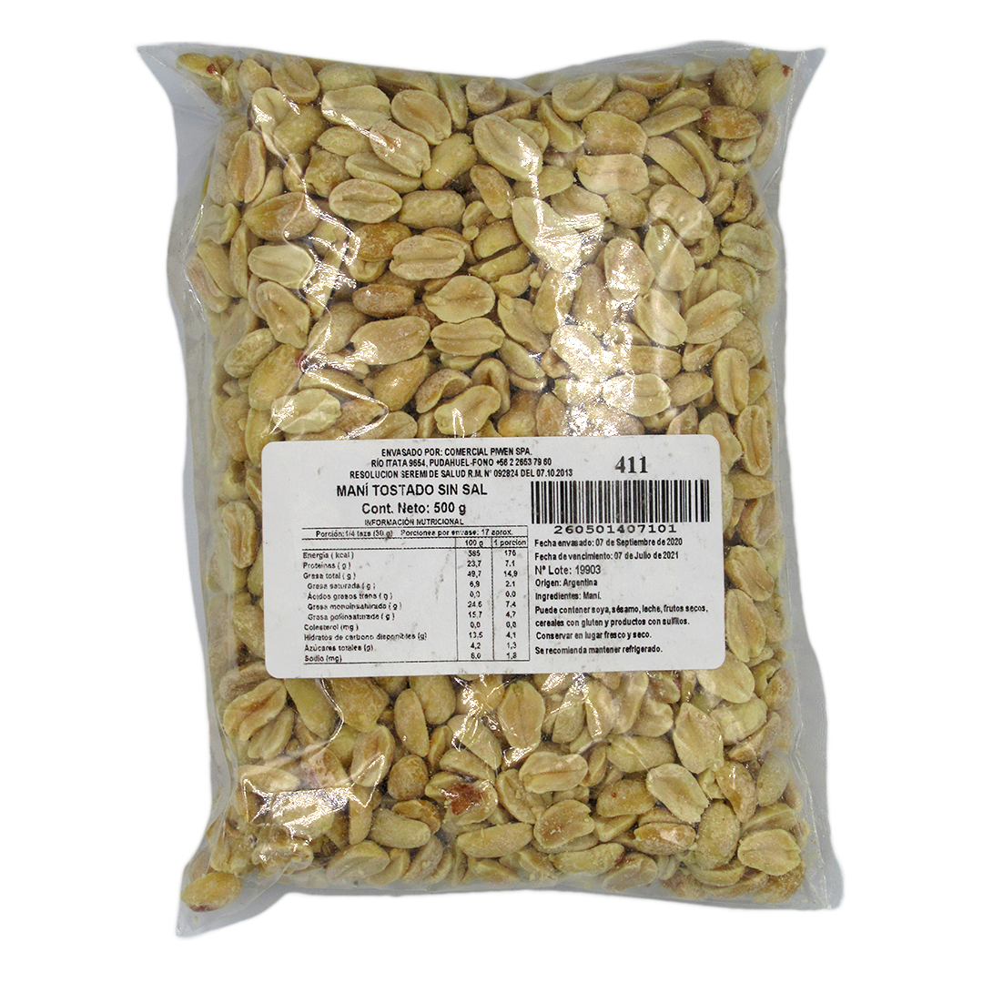 Mani Tostado Sin Sal 500 grs Marca Piwen - Tremus