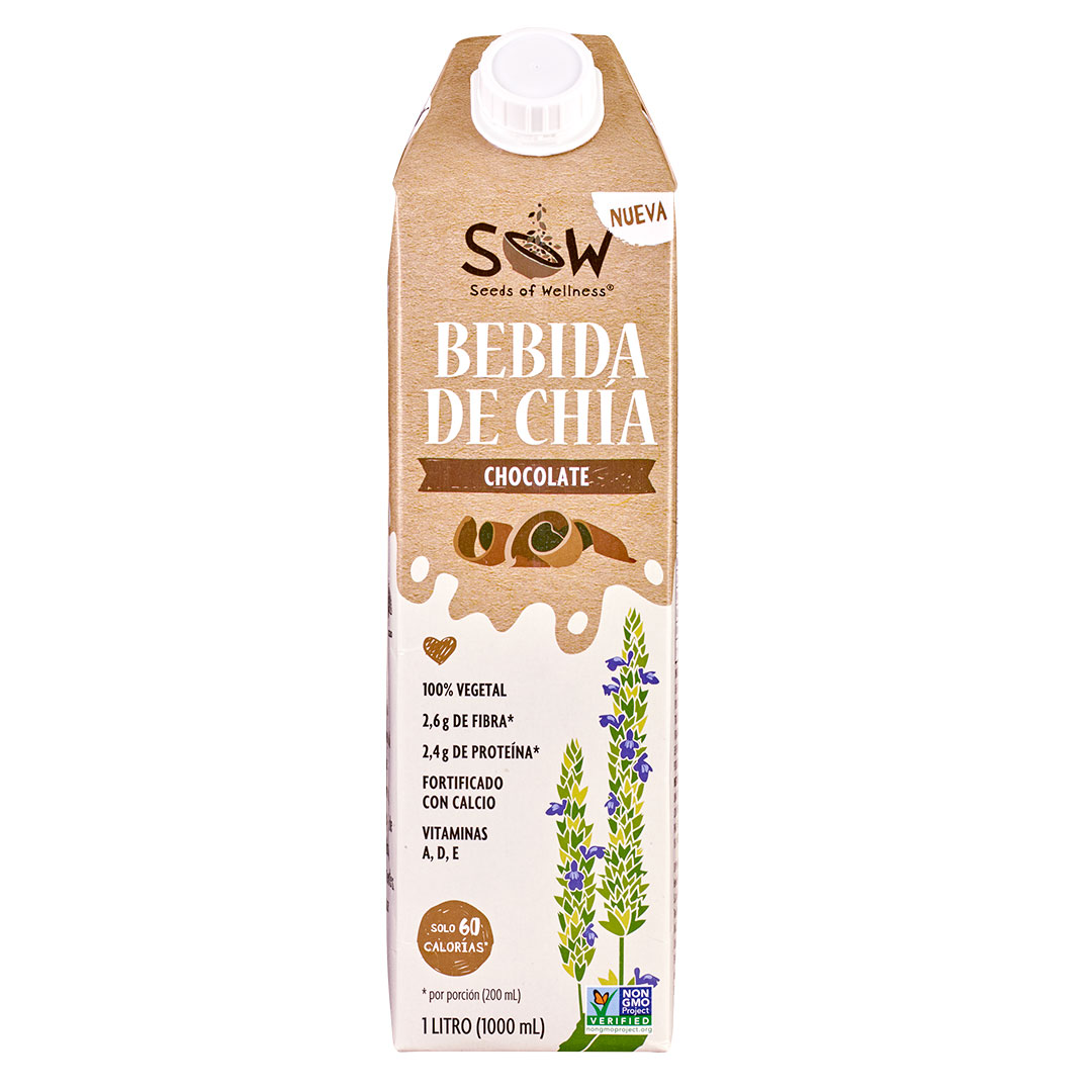 Bebida Vegetal de Chia, Sabor Chocolate, Fortificado con Calcio y ...