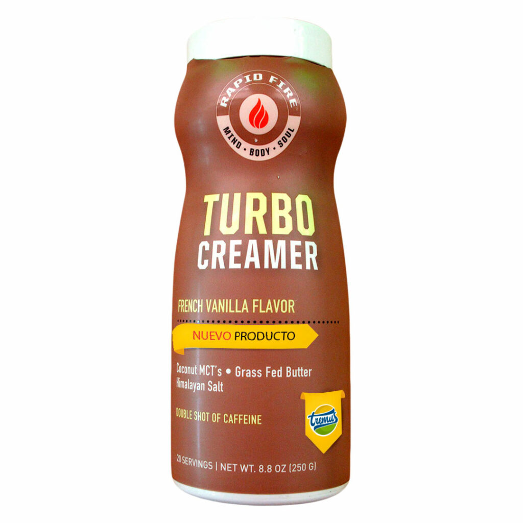 Creamer Keto Turbo con MCT, Sabor Vainilla, 250 gr, Marca Rapid Fire ...